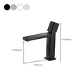 Modern Knob Handle Square Faucet Brass Deck Mounted Bathroom Sink ...