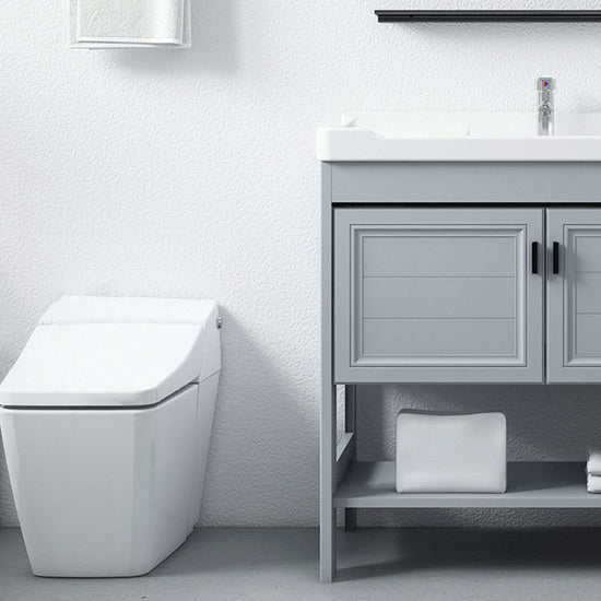 Modern Console Sink Porcelain Rectangular with Right Basin and Faucet ...