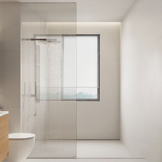 Single Fixed Shower Screen Frameless Half Partition Shower Bath Screen ...