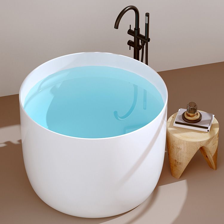 Round Soaking Bathtub Antique Finish Acrylic Freestanding Bath Tub ...