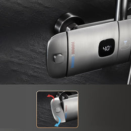 Modern Push Button Shower System Slide Bar Included Shower Head Combo ...