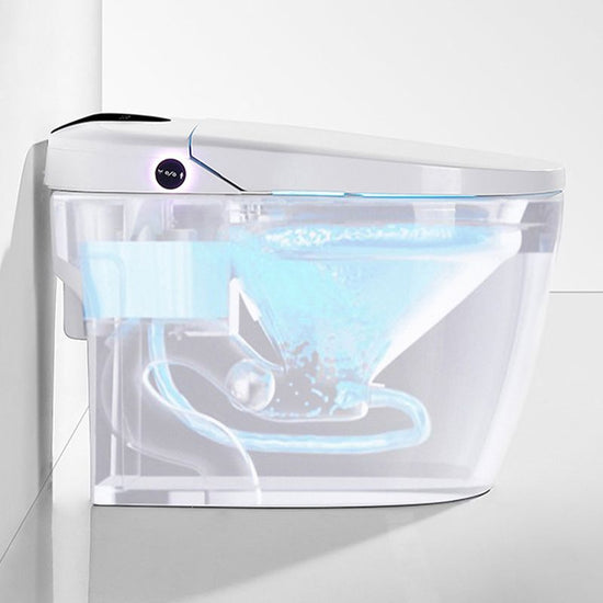 Modern Concealed Tank Toilet Skirted ABS Floor Mounted Flush Toilet ...