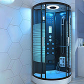 Clear Tempered Glass Shower Stall Framed Rounded Shower Stall with Base ...