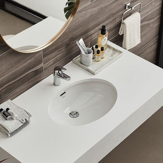 Oval Bathroom Sink Modern Style Overflow Hole Design Ceramic Bathroom ...