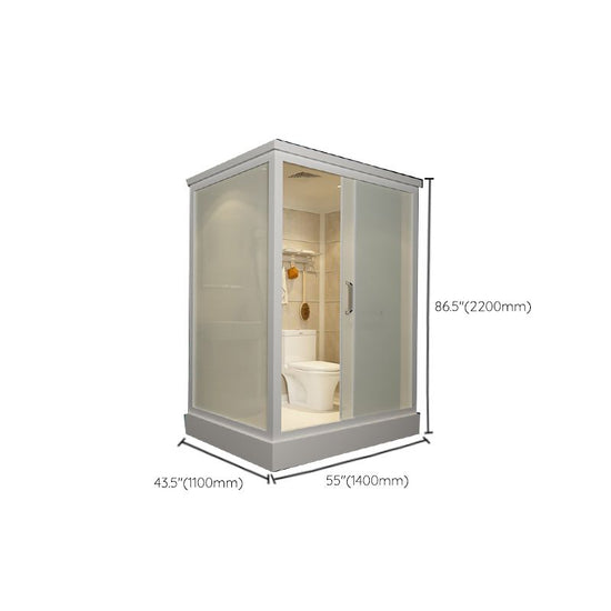 Contemporary Framed Shower Stall Frosted Shower Stall with Ceiling ...