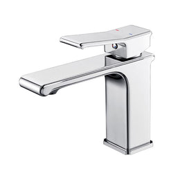 Modern Lever Handles Sink Faucet Chrome Square Bathroom Sink Faucet ...