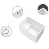 Bathroom Modern Acrylic Small Tub with Left-Hand Drain Bathtub - Clearhalo
