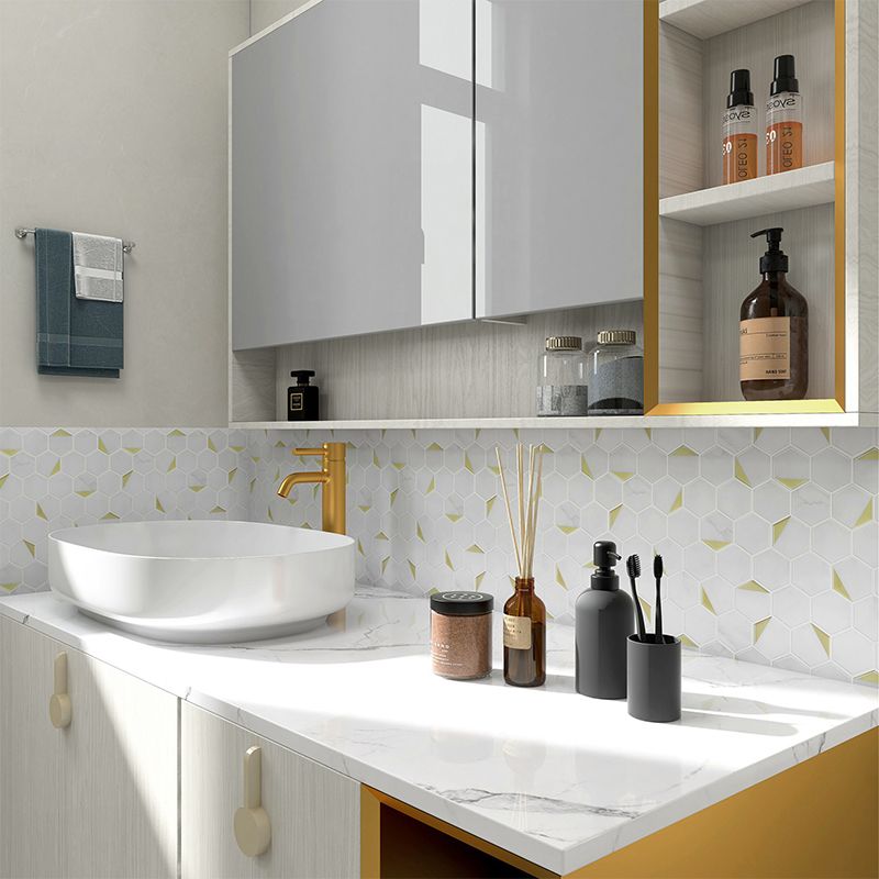 Water Resistant Tile Square Peel & Stick Tile for Kitchen Backsplash ...