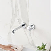 Wall Mounted Bathroom Faucet Single-handle Low Arc Chrome Faucet ...
