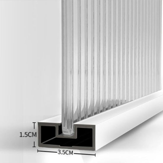 Fixed Shower Screen White Full Frame Tempered Glass Shower Door - Clearhalo