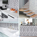Gray Tone Kitchen Backsplash Tile Leaf Pattern Peel and Stick ...