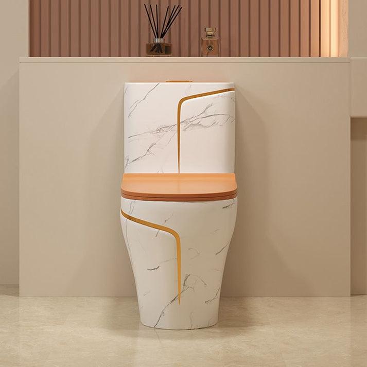 Traditional Orange Ceramic Flush Toilet Floor Mounted Urine Toilet for ...