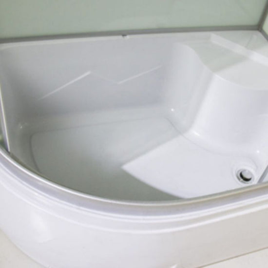 Corner Round Tub & Shower Kit Double Sliding Semi-Frameless Tub ...