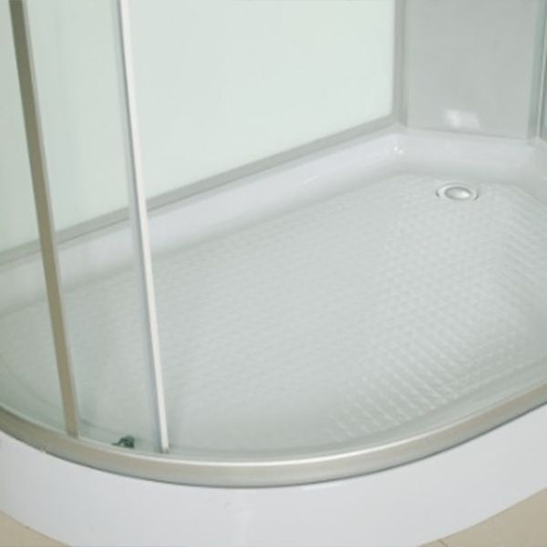 Round Shower Stall Double Sliding Shower Stall with Base Kit - Clearhalo