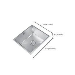 Rectangle Stainless Steel Sink Single Bowl Modern Kitchen Sink with ...