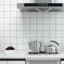 White Peel & Stick Tile Plastic Grid Wallpaper for Kitchen and Bathroom ...