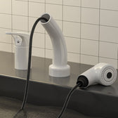 Vessel Sink Faucet Lever Handle Swivel Spout with Pull Down Sprayer ...