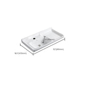 Modern Drop-in Bathroom Sink Rectangular Porcelain with Overflow Vessel ...