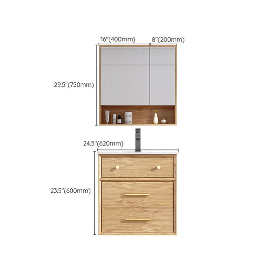 Freestanding Drawers Bath Vanity Wood Rectangle Single Sink Mirror ...