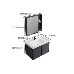 Wall Mount Modern Single-Sink Open Console with Sink Set with Soft ...
