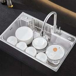 Contemporary Kitchen Sink Set Stainless Steel Friction Resistant ...