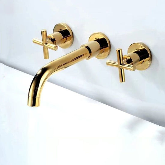 Modern 1 or 2-Handle Bathroom Sink Faucet Circular Wall Mounted ...