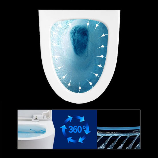 Modern White Siphon Jet Toilet Bowl Wall Mount Flush Toilet With Seat ...