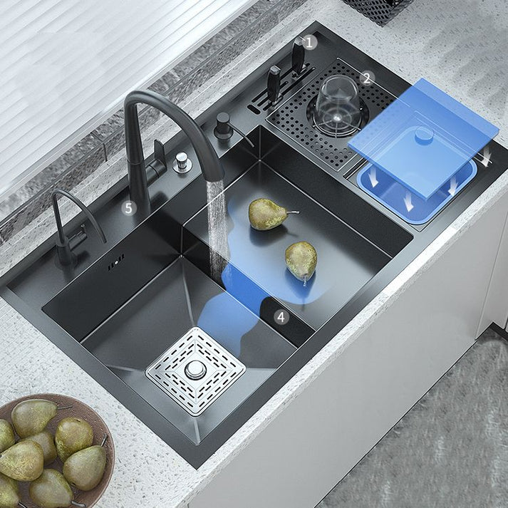 Stainless Steel Kitchen Sink Single Bowl Workstation Sink with ...