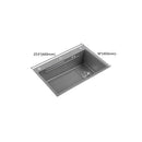 Modern Kitchen Sink Stainless Rectangular Faucet Kitchen Sink - Clearhalo