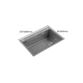 Modern Kitchen Sink Stainless Rectangular Faucet Kitchen Sink - Clearhalo