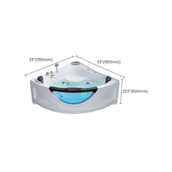Contemporary Acrylic Corner Bath Tub White Tub with Internal Drain ...
