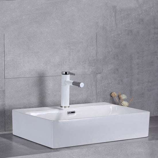 Contemporary Trough Sink Porcelain Trough Bathroom Sink with Faucet ...