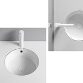 Circular Bathroom Sink Modern White Vitreous China Drop-in Bathroom ...