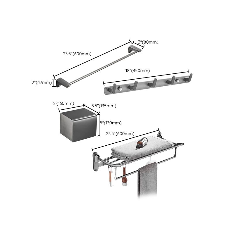 Modern Bathroom Accessories Hardware Set Grey Bathroom Accessory Kit ...