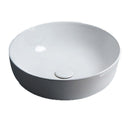 Modern Bathroom Sink Porcelain Round Vessel Lavatory Sink with Pop-Up ...