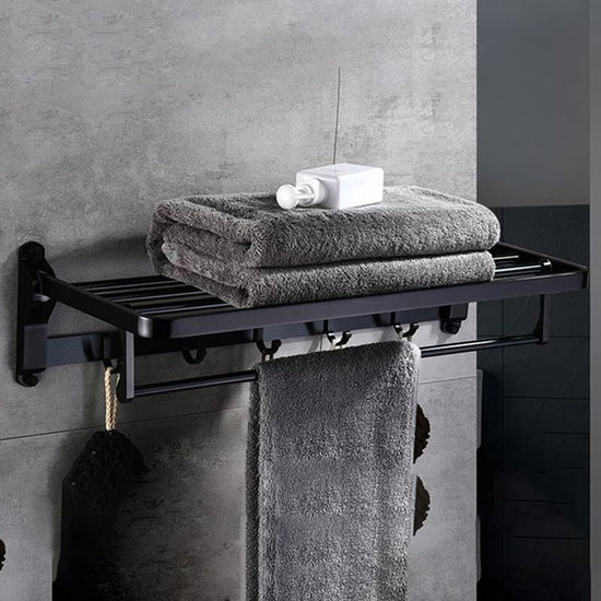 Modern 5/6-Piece Bathroom Accessory Set with Bath Shelf/Robe Hooks ...