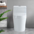 Traditional Ceramic Flush Toilet 1-Piece Toilet Bowl for Bathroom ...