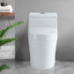 Traditional Ceramic Flush Toilet 1-Piece Toilet Bowl for Bathroom ...