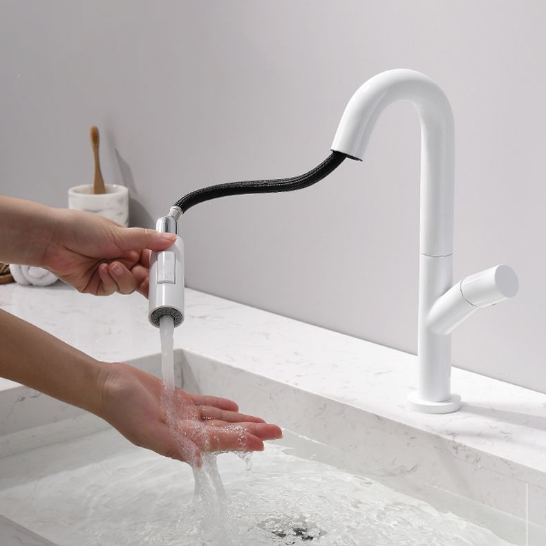 Industrial Wide Spread Bathroom Faucet Circular Lavatory Faucet - Clearhalo