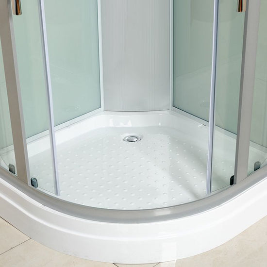 Contemporary Round Shower Stall Striped Framed Shower Stall with ...