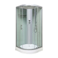 Contemporary Round Shower Stall Striped Framed Shower Stall with ...