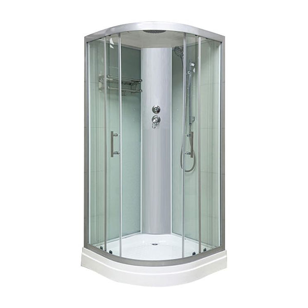 Contemporary Round Shower Stall Striped Framed Shower Stall with ...