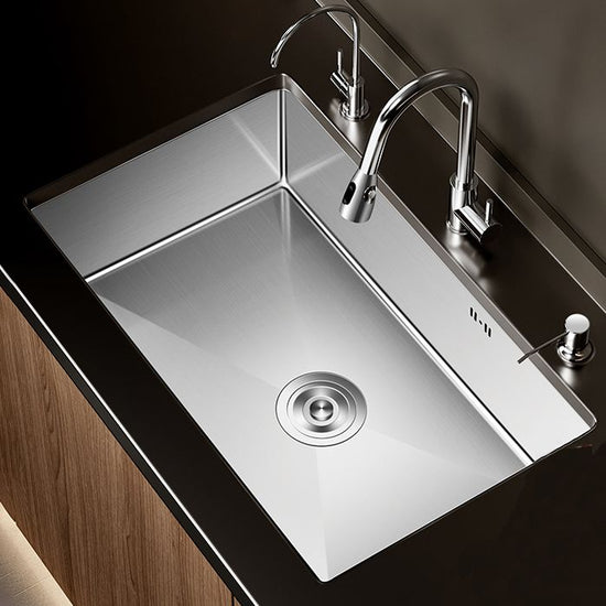 Single Bowl Kitchen Sink Stainless Steel Rectangular Undermount Kitchen ...