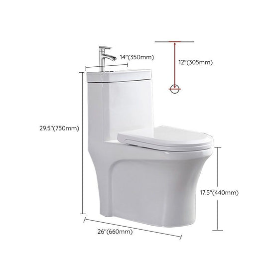 Modern Porcelain Toilet Floor Mount Siphon Jet One-Piece Toilet Flush ...