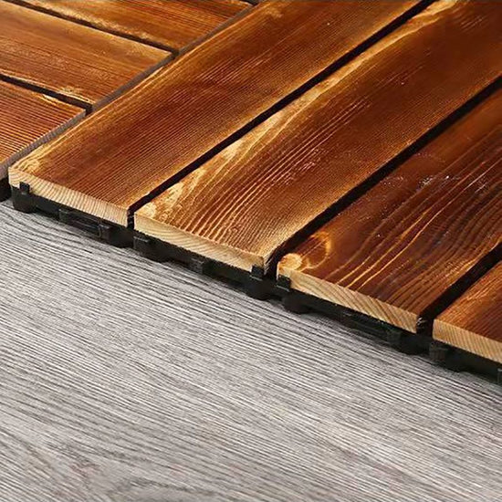 4-Slat Wood Floor Tiles Interlocking Installation Floor Board Tiles ...