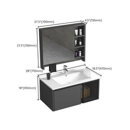 Single Sink Bathroom Vanity Wall Mount Rectangular Single Modern Vanity ...