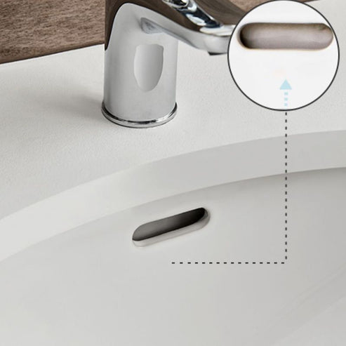 Oval Bathroom Sink Modern Style Overflow Hole Design Ceramic Bathroom ...