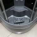 Gray Round Shower Stall Full Frame Double Sliding Door Shower Room ...