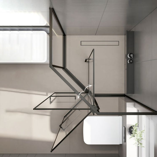 Diamond-shaped Shower Room Inside and Outside Pivot Shower Screen ...