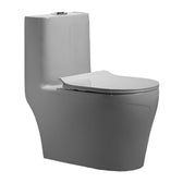 Modern One Piece Toilet Bowl Siphon Jet Flush Toilet with Seat - Clearhalo